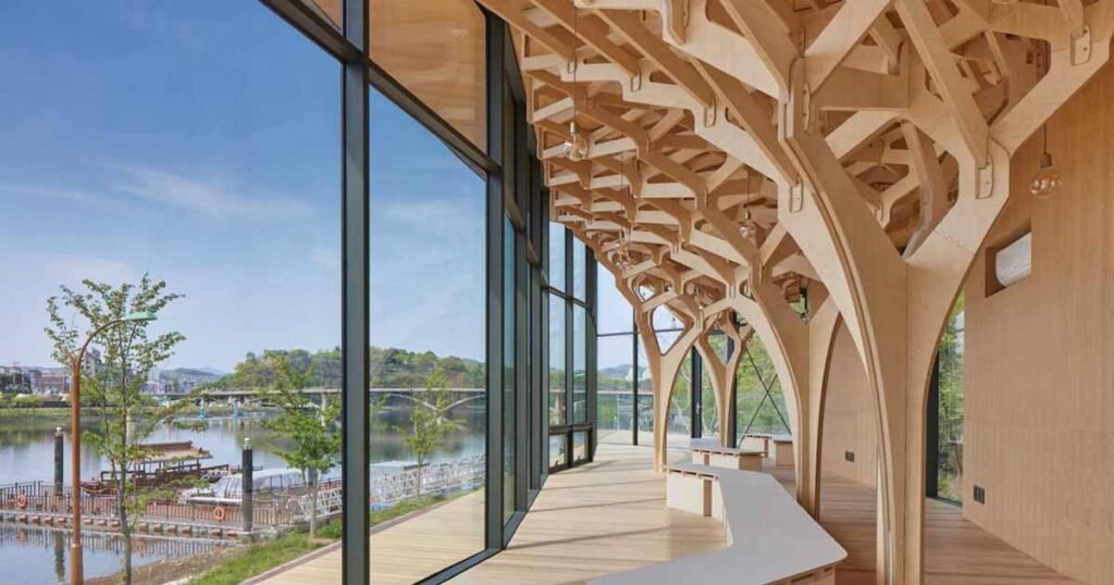 Tree-like Columns Show The Craftsmanship Inside This Riverside Pavilion ...